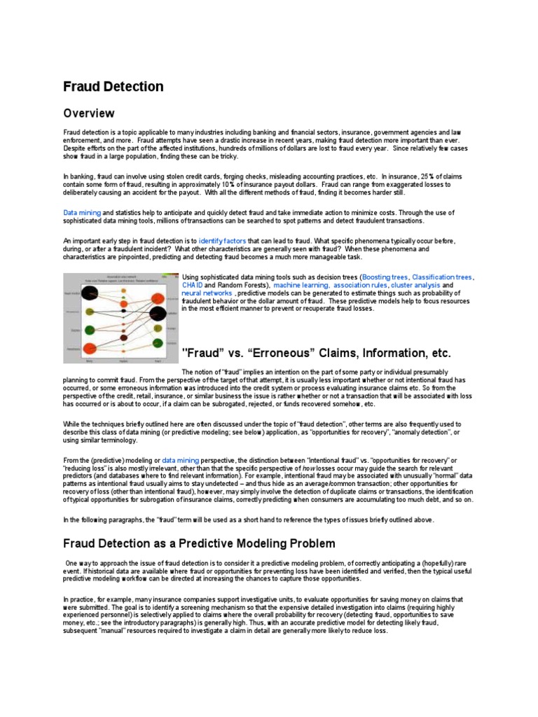 Fraud Detection: Data Mining | Download Free PDF | Fraud | Cluster Analysis