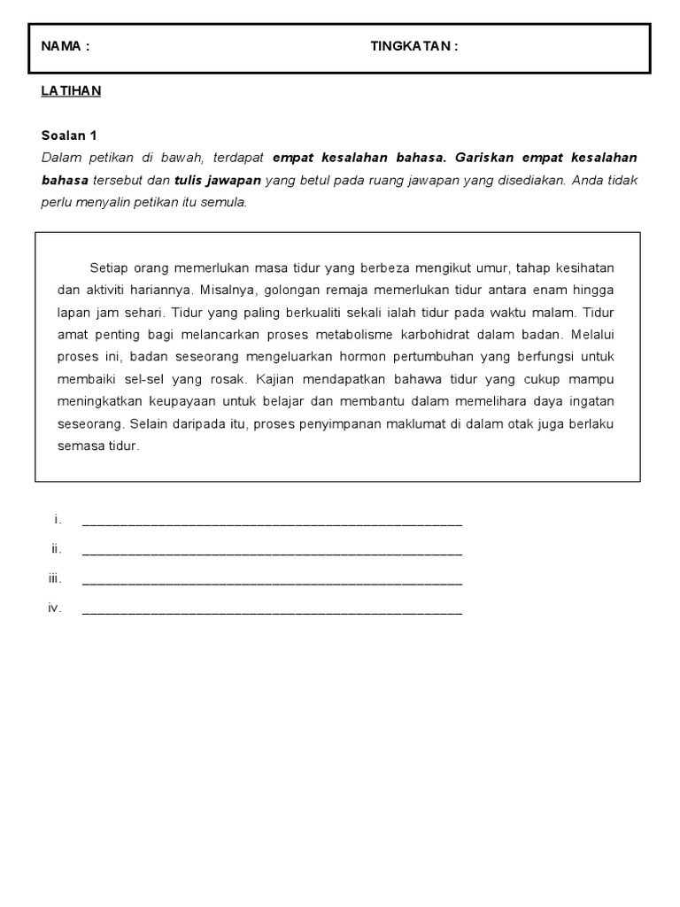 Latihan BM | PDF