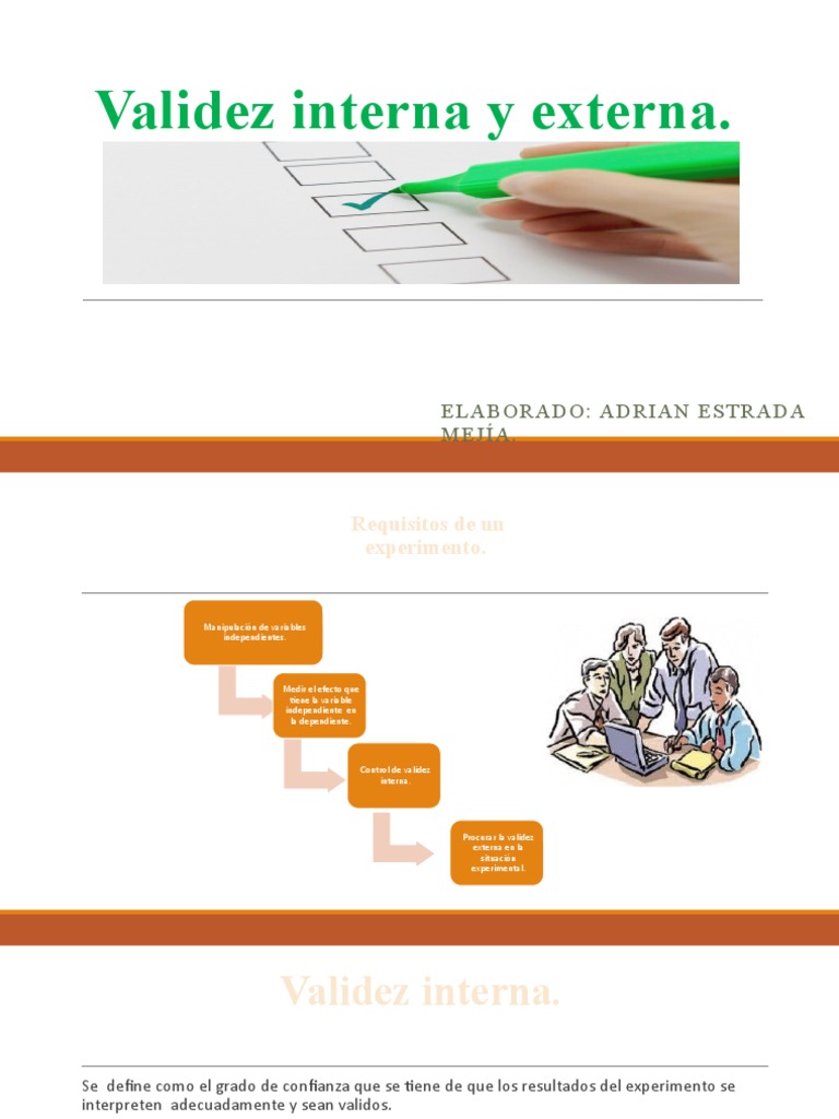 Validez Interna y Externa | PDF | Experimentar | Validez (Estadísticas)