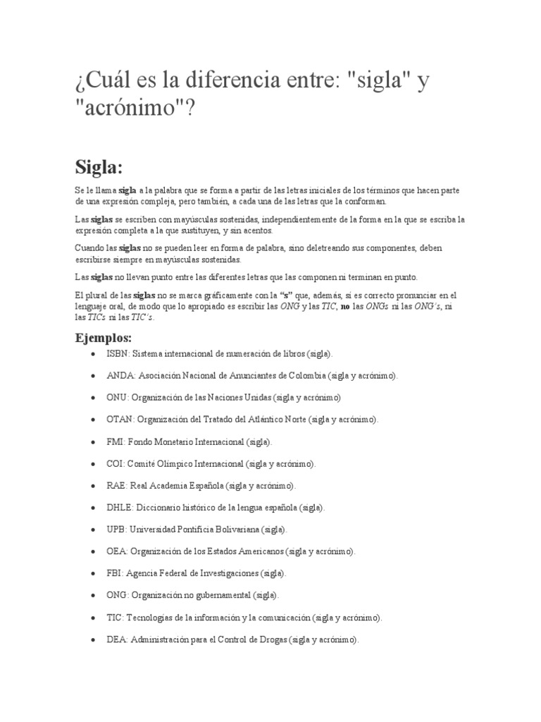 Acronimos y Siglas | PDF | Acrónimo | Colombia