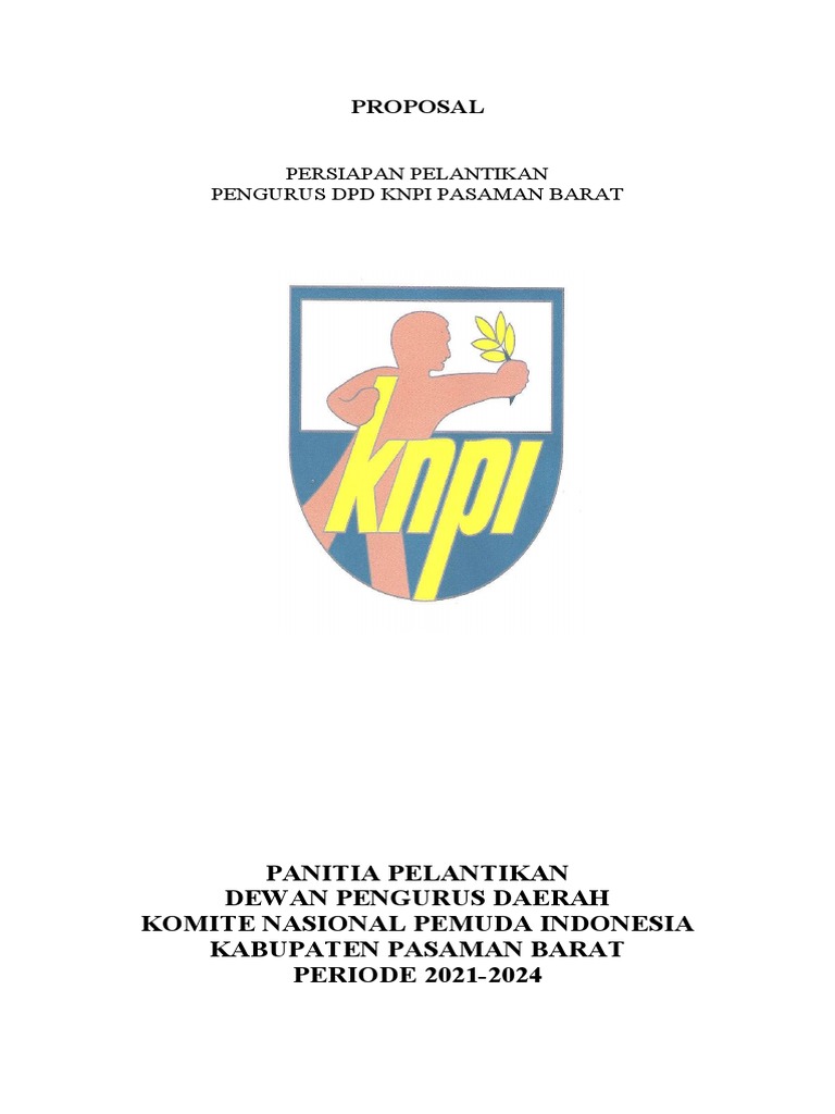 Proposal Pelantikan KNPI | PDF