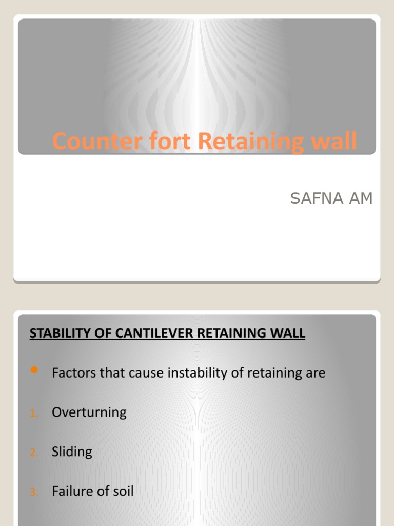 Counter Fort Retaining Wall: Safna Am | PDF | Structural Engineering ...