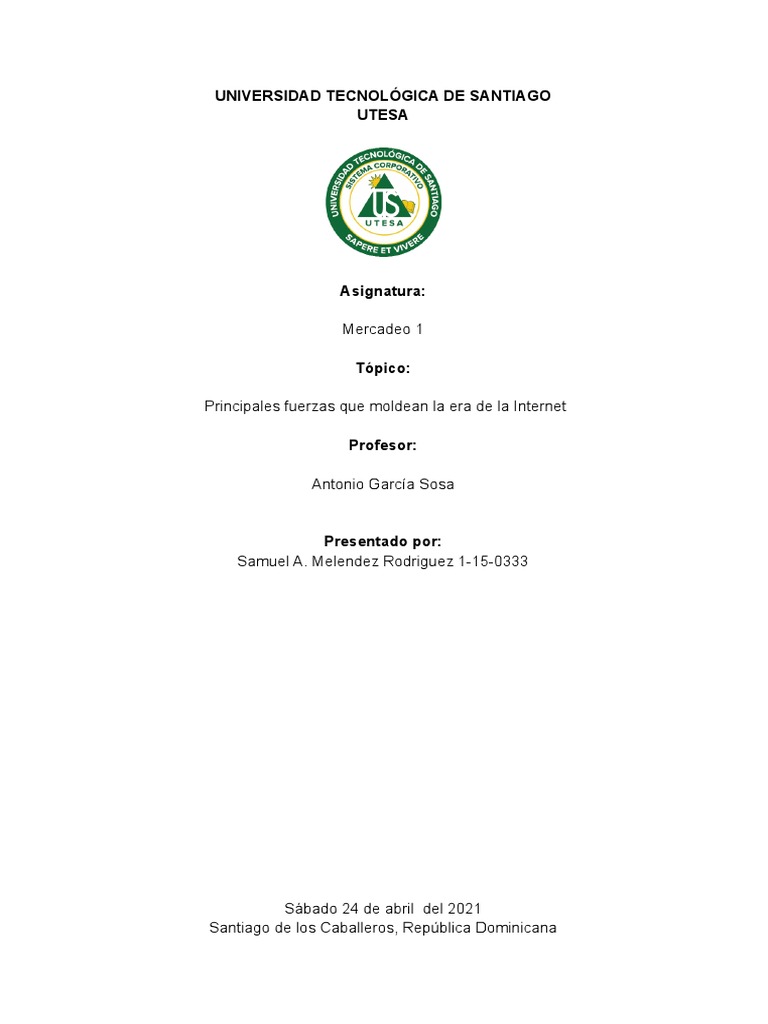 Principales Fuerzas Que Moldean La Era de La Internet | PDF | Comercio electrónico | Internet