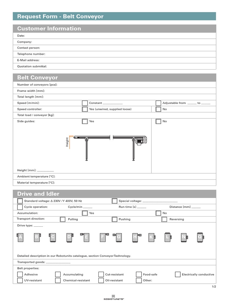 Request Form Belt Conveyor | PDF | Belt (Mechanical) | Mechanical ...