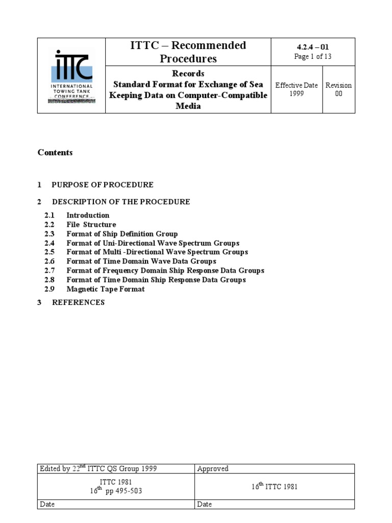 ITTC Procedure | PDF | Spectral Density | Computer File