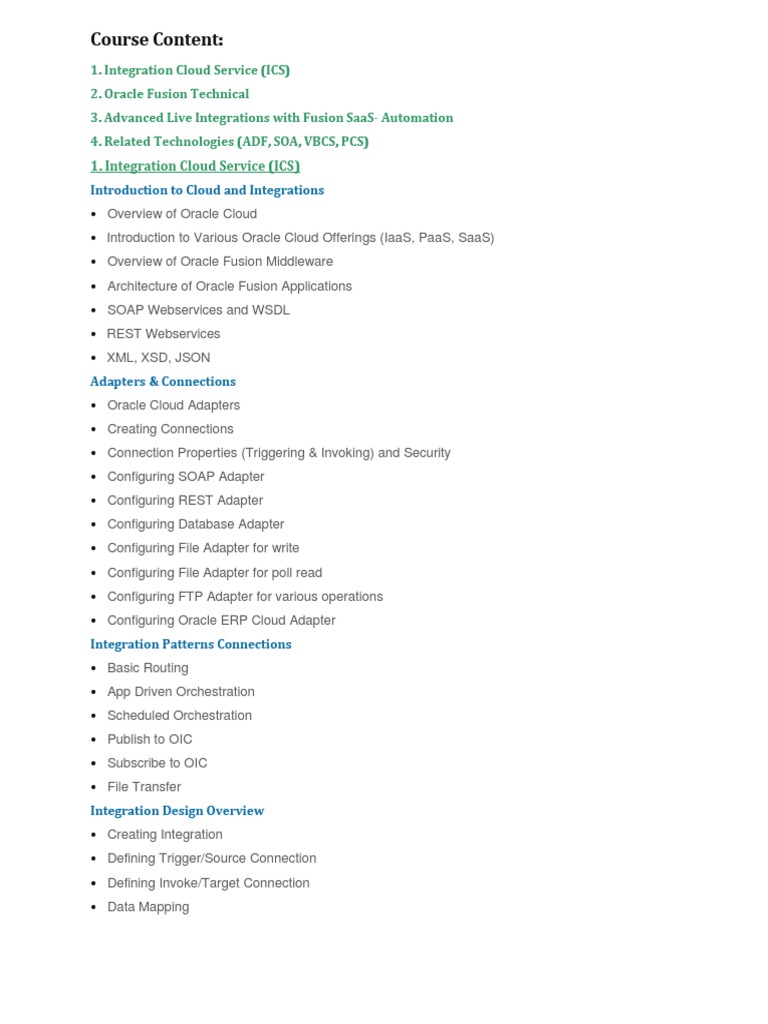 Oracle Fusion Integration Cloud Services Training | PDF | Web Service ...