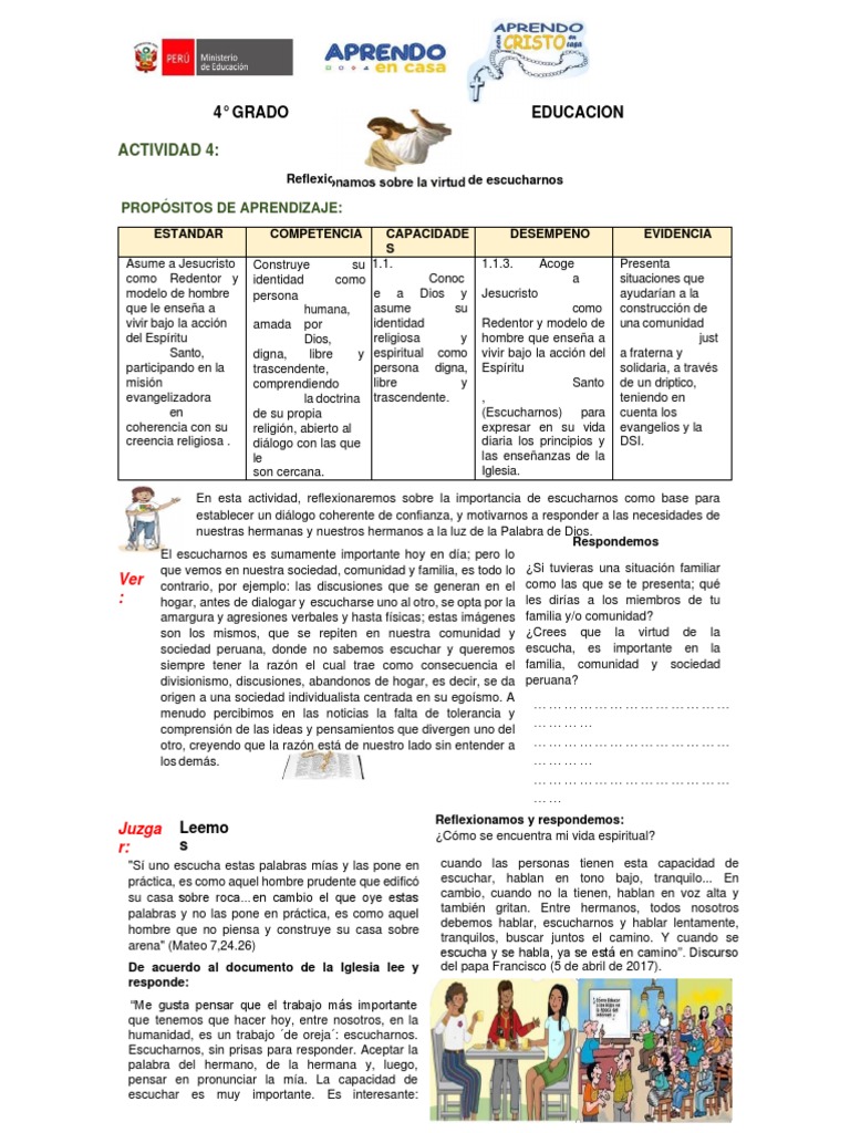 Exp 4-Actv 4-4° | PDF | Cristo (título) | Dios