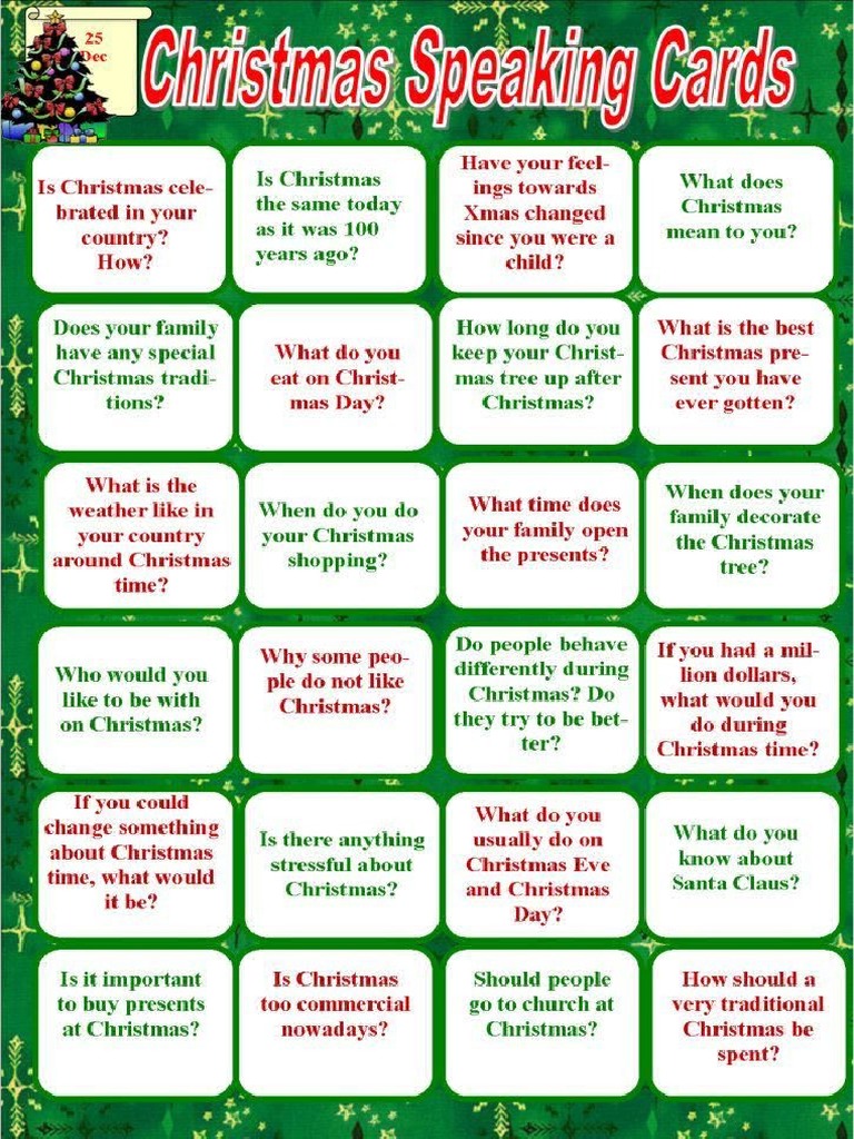 Christmas Speaking Cards | PDF