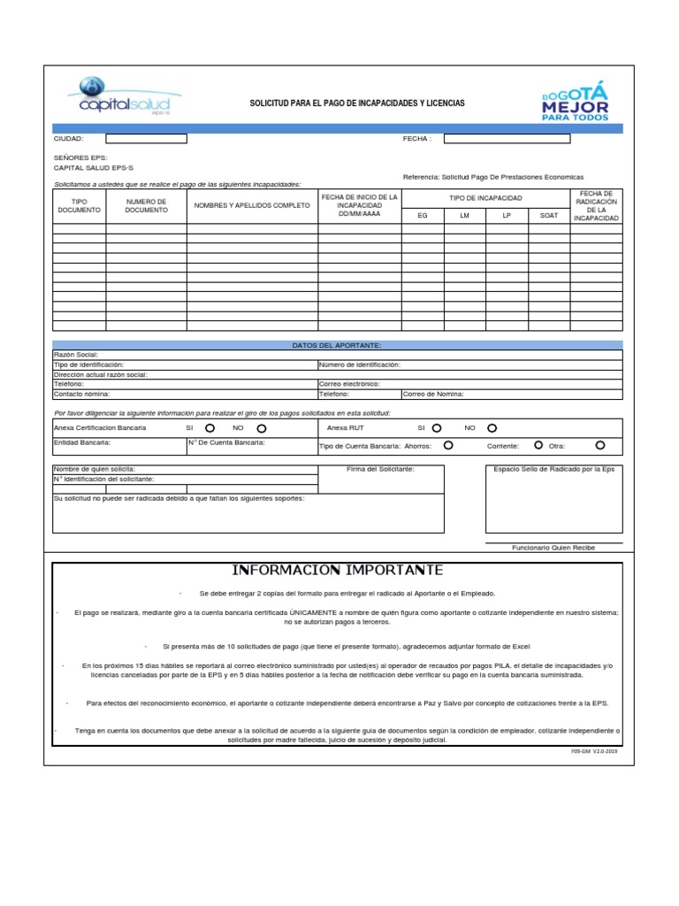 Formato para Pago de Incapacidades | PDF | Business | Science