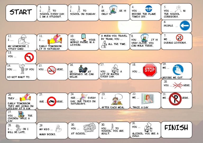 Modal Verbs Board Game | PDF | Further Education