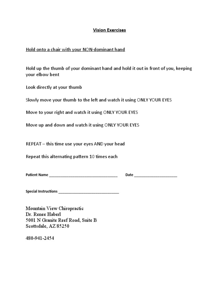Vision Exercises | PDF