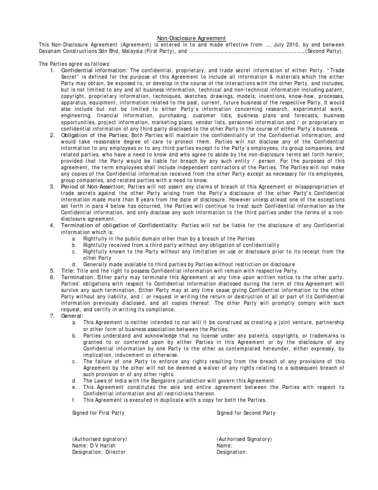 NDA | Non Disclosure Agreement | Trade Secret