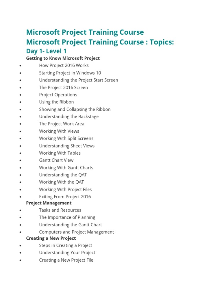 Microsoft Project 2016 Training Guide | PDF | System Software ...