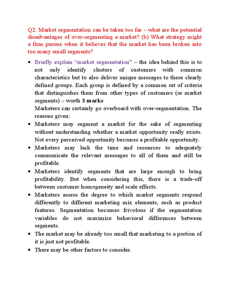 Briefly Explain "Market Segmentation | PDF | Marketing | Market ...