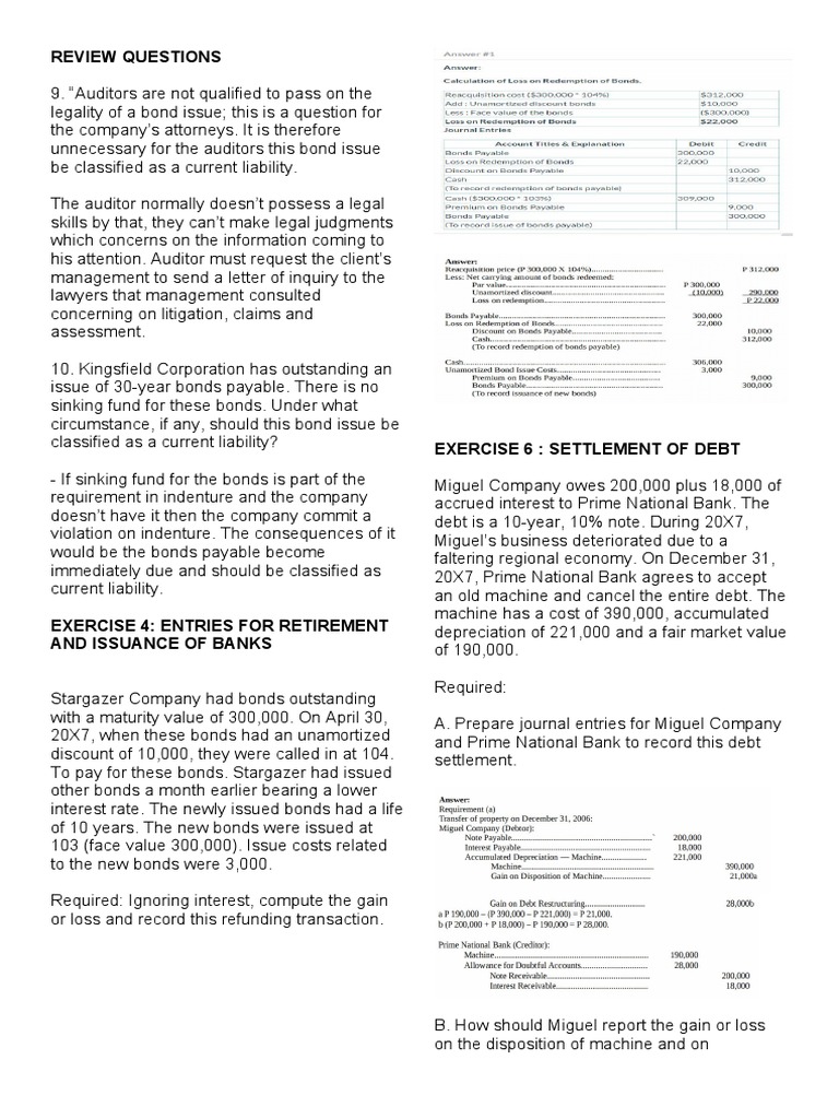 Chapter 18 (Answers) | PDF | Bonds (Finance) | Debt