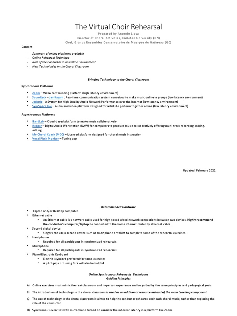 Online Choral Rehearsal Techniques Guide | PDF | Conducting | Choir