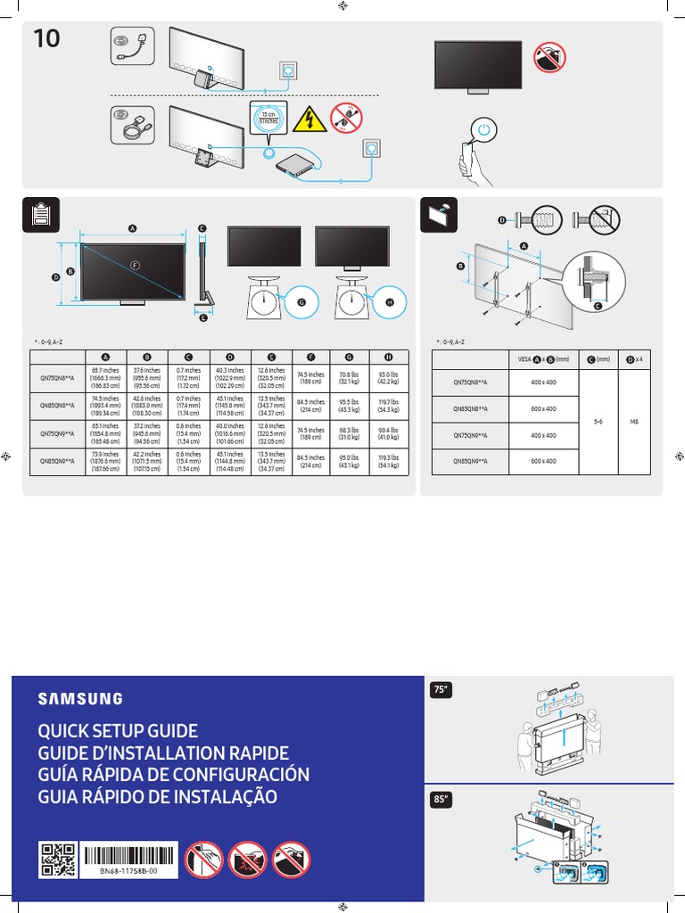 Guía Instalación QN85QN800APXPA | PDF | Teaching Mathematics | Nature