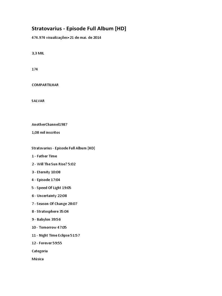 Stratovarius - Episode Full Album (HD) | PDF