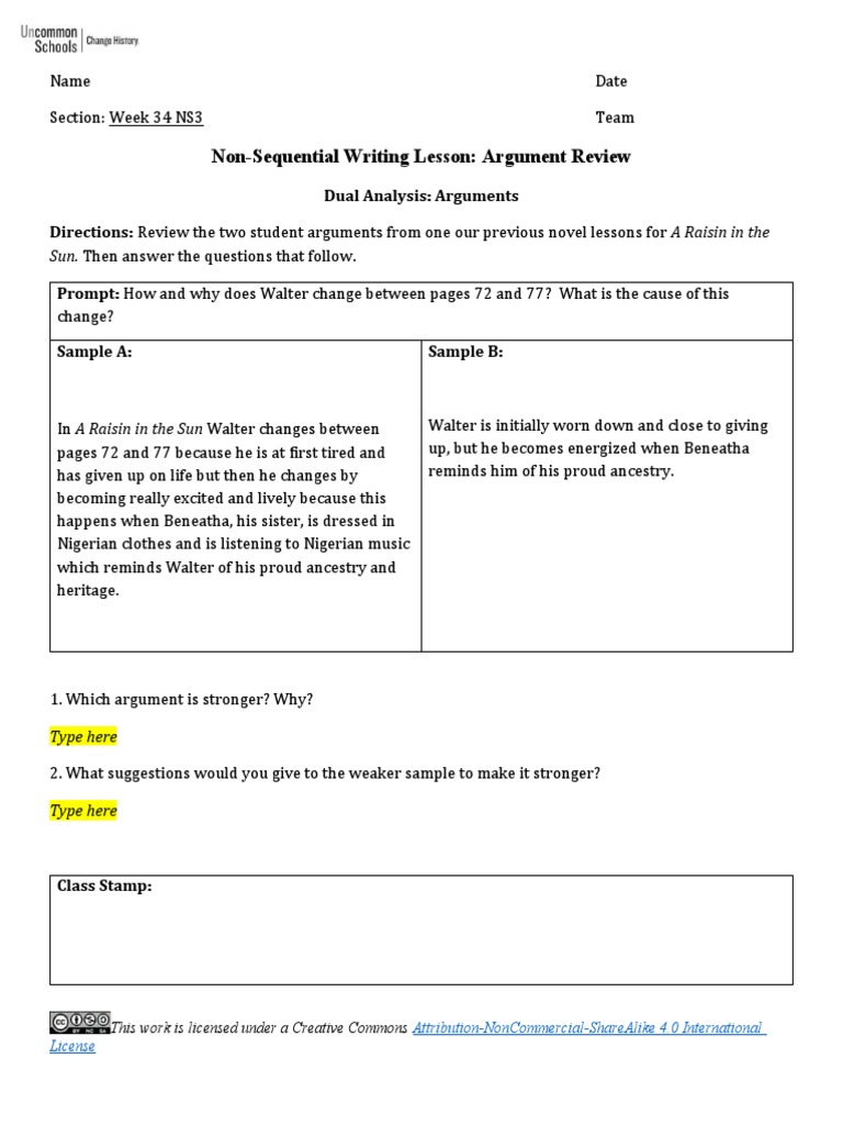 Argument Analysis for A Raisin in the Sun | PDF | Language Arts ...