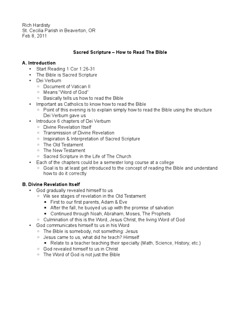 Sacred Scripture | PDF | Revelation | Jesus