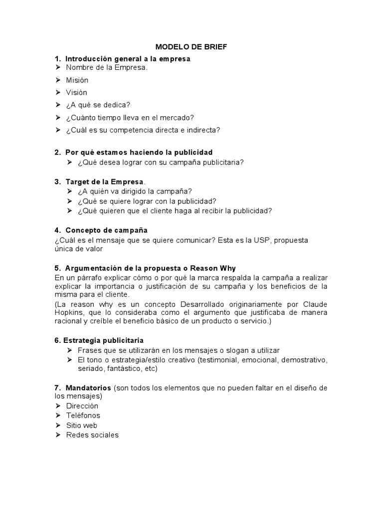 Guía para Crear un Brief Publicitario | PDF