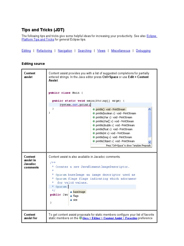 Productivity Tips and Tricks for the Java Development Toolkit (JDT ...