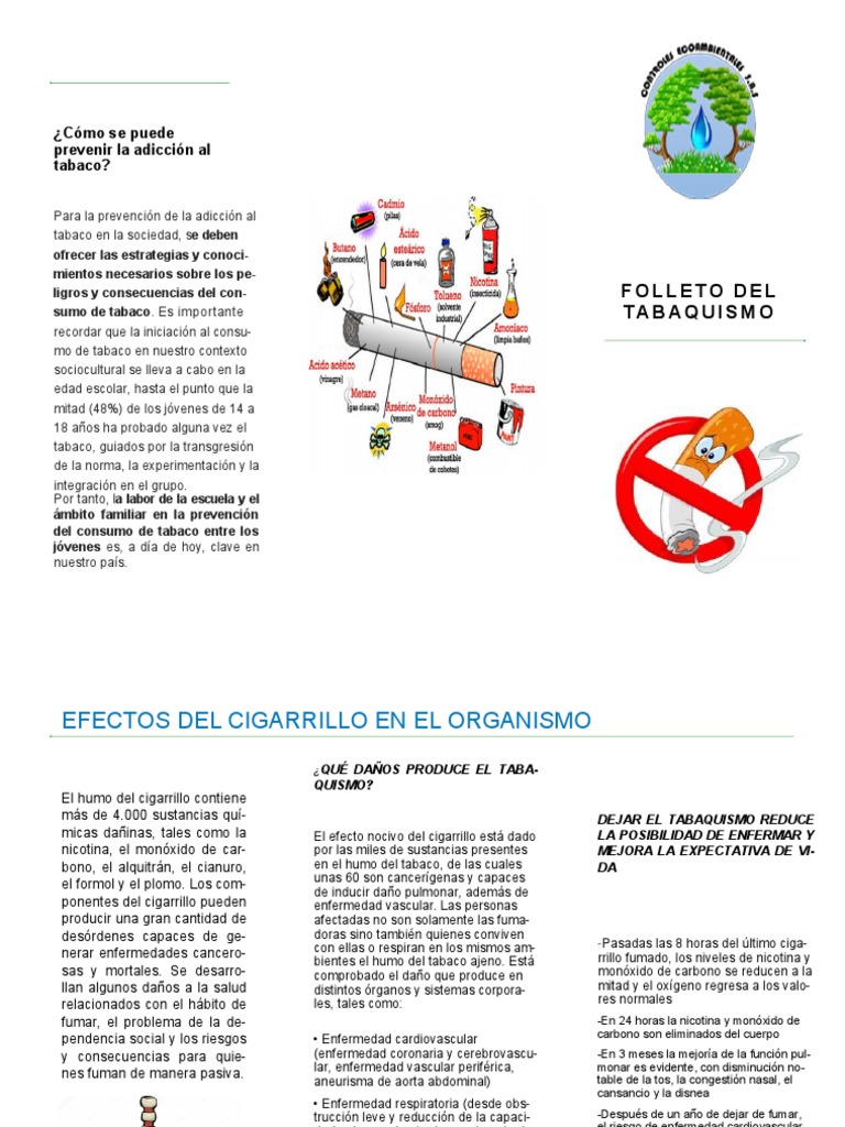 Folleto de Tabaquismo | PDF | Cigarrillo | Nicotina