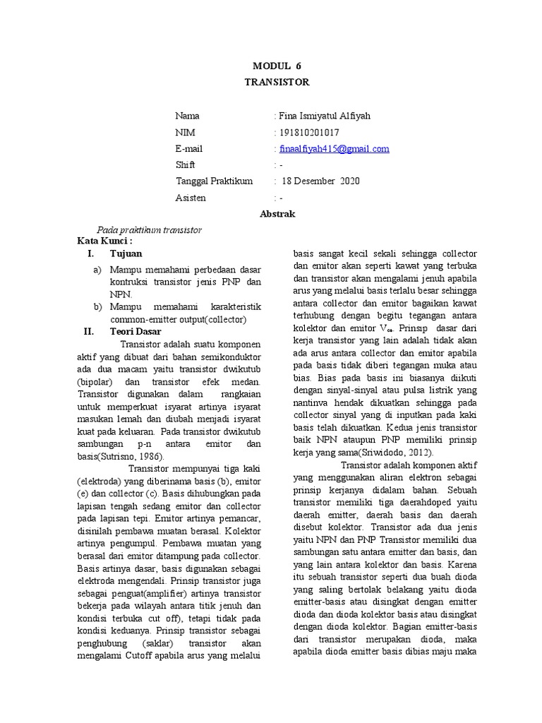 MODUL 6 Transistor | PDF