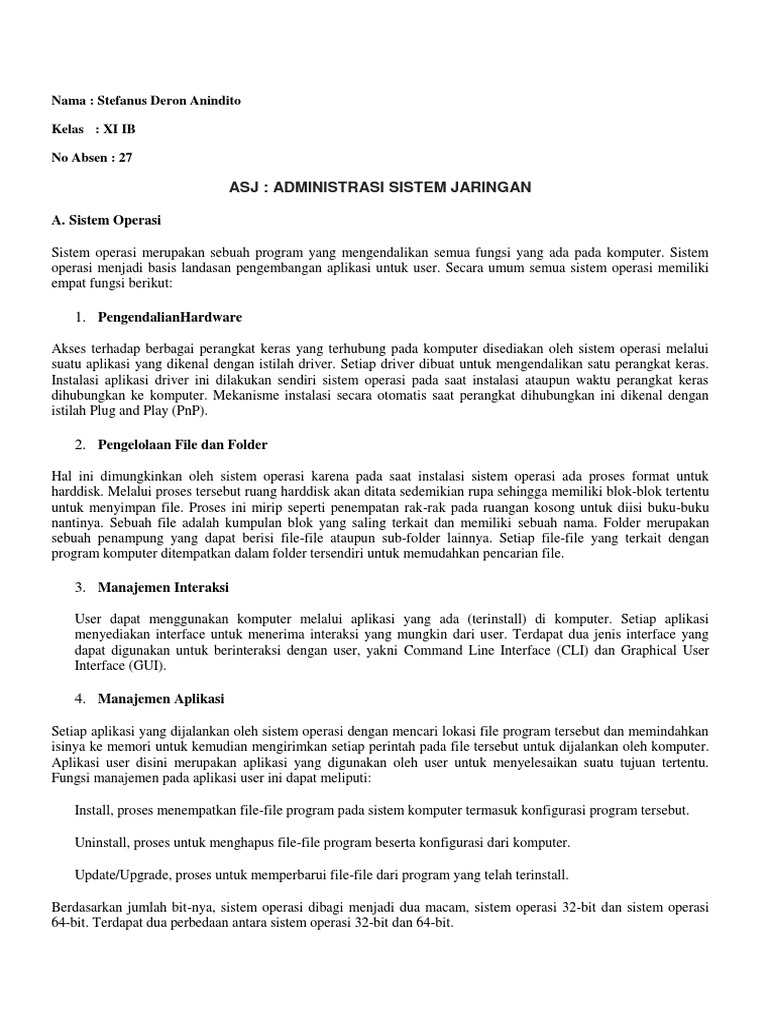 Asj: Administrasi Sistem Jaringan | PDF