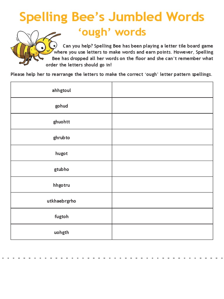 Spelling Bees Jumbled Words | PDF