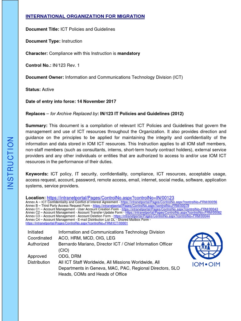 IN123 ICT Policies and Guidelines OIM KARLA | PDF | Information ...
