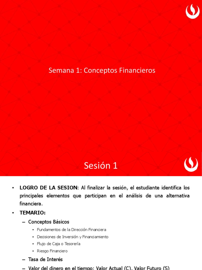 Conceptos Financieros Basicos SEMANA 1 | PDF | Tasas de interés | Interés
