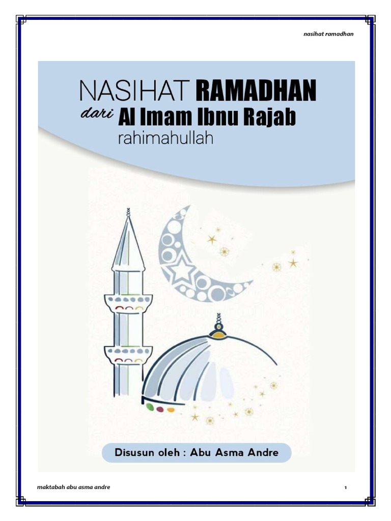 Nasihat Ramadhan Ibnu Rajab | PDF | Agama & Spiritualitas