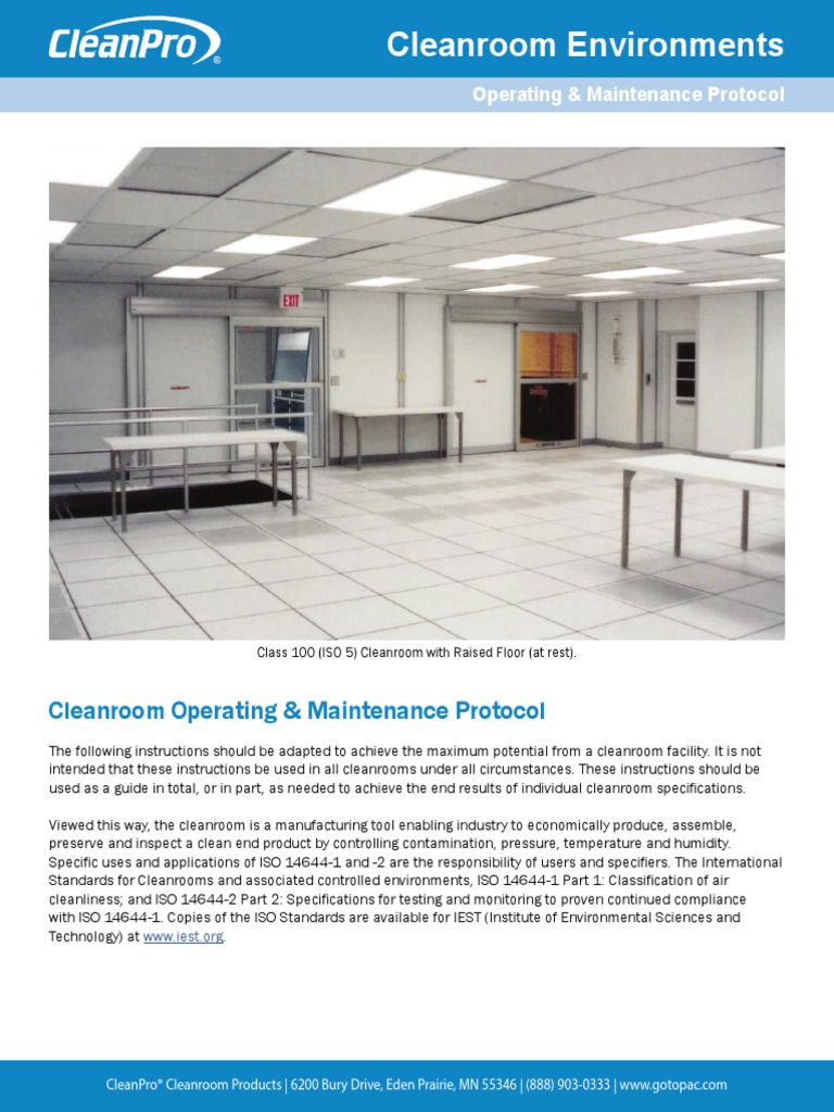 Cleanpro Cleanroom Protocols | PDF | Hand Washing | Hygiene