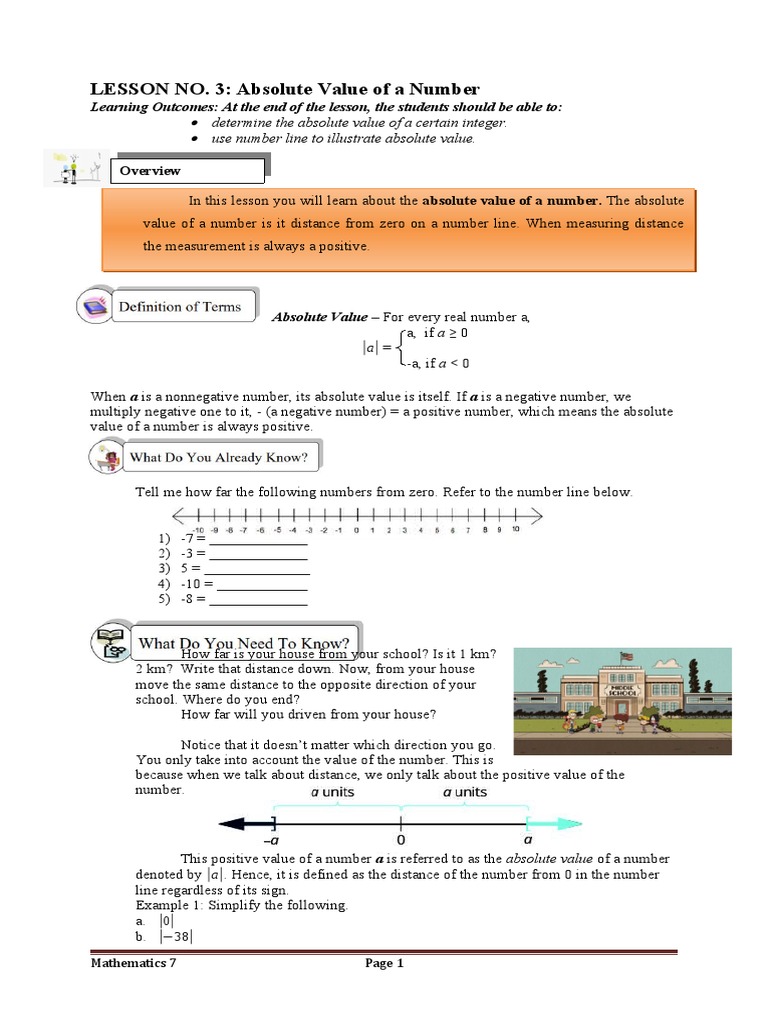 Mathematics 7 - Quarter 1 - Module 3-Week 3 Final | PDF | Numbers ...
