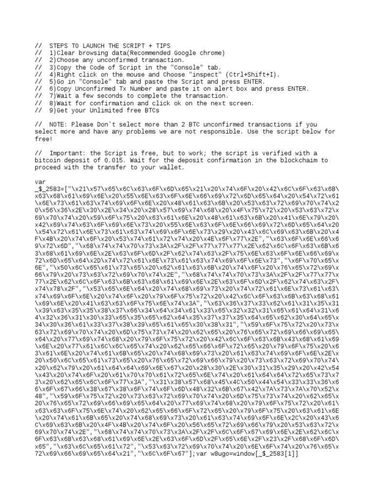 Blockchain Unconfirmed Transaction Hack Script PDF Free | PDF | Bitcoin ...