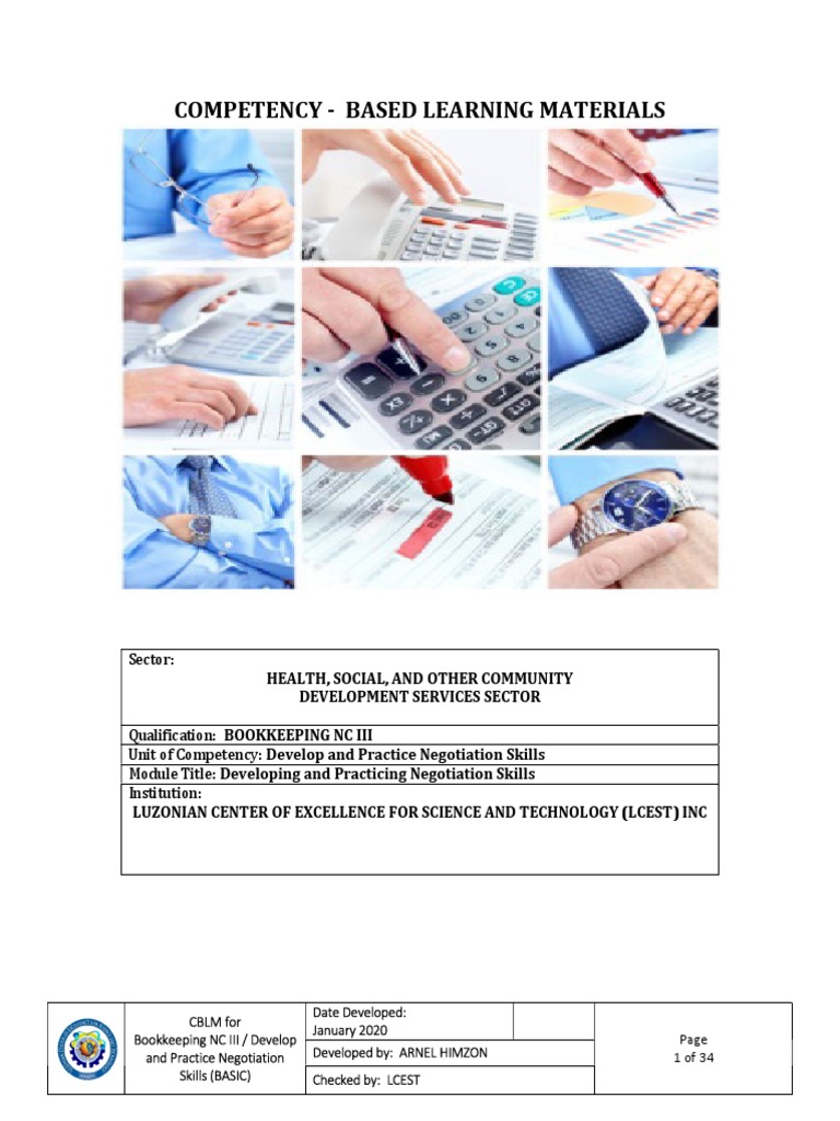 BKP-CBLM-BASIC-Develop and Practice Negotiation Skills Updated | PDF | Negotiation | Empathy