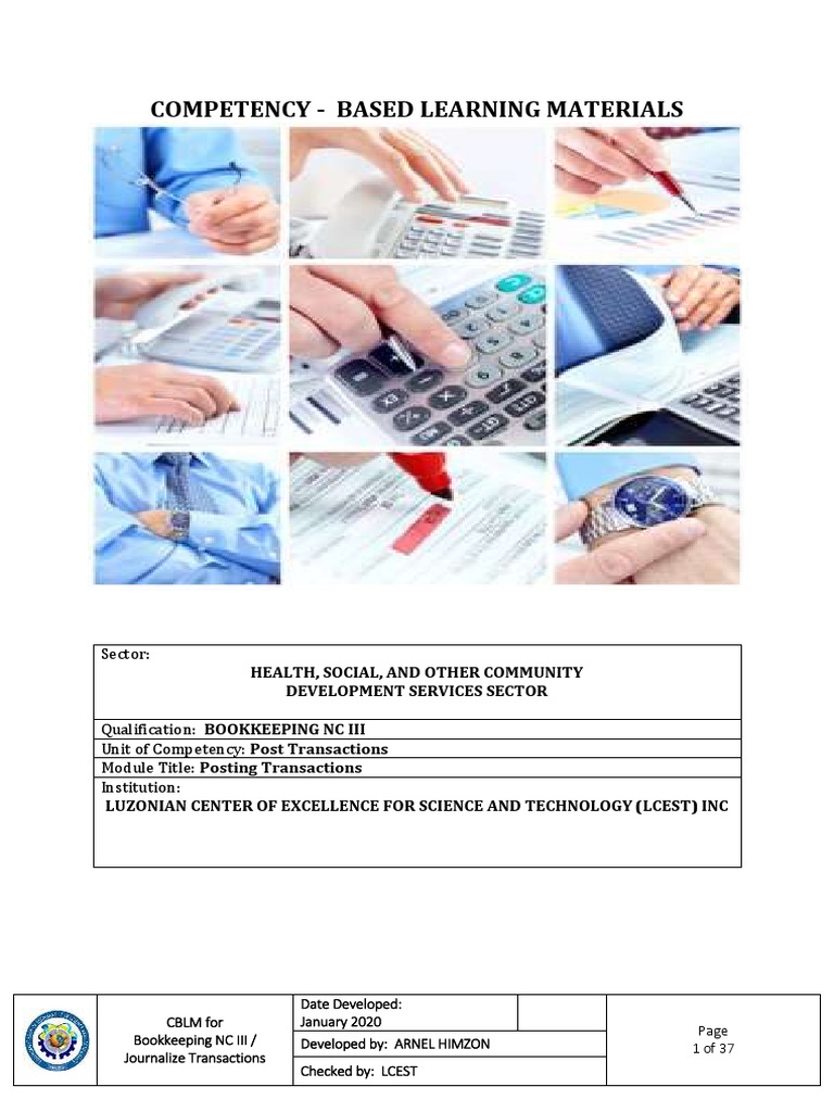 Competency - Based Learning Materials: Sector | PDF | Debits And ...