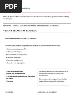Venous Blood Gas Collection Tip Sheet | PDF