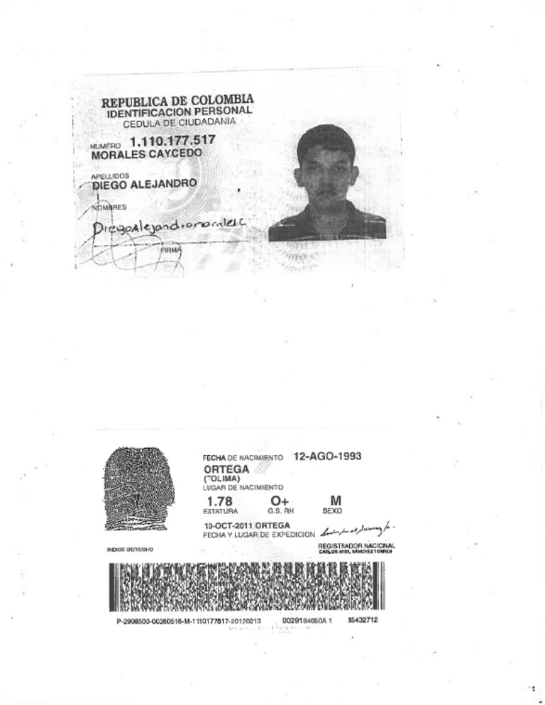 Cedula Diego Alejandro (1) - 1 | PDF