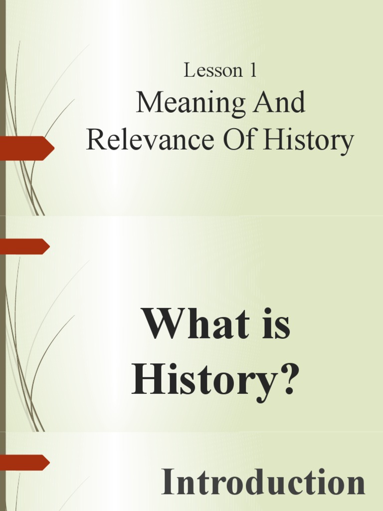 Meaning and Relevance of History: Lesson 1 | PDF | Primary Sources | Data