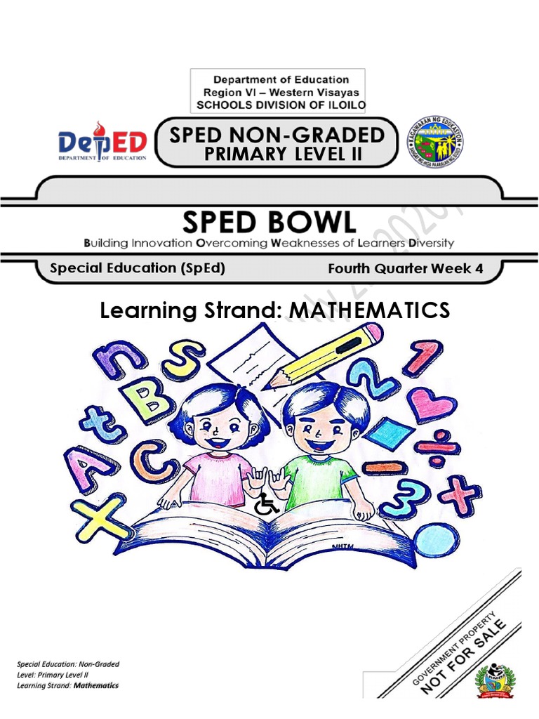 SPED - Non-Graded (Primary Level II) Mathematics Q4 - W4 | Download Free PDF | Subtraction ...