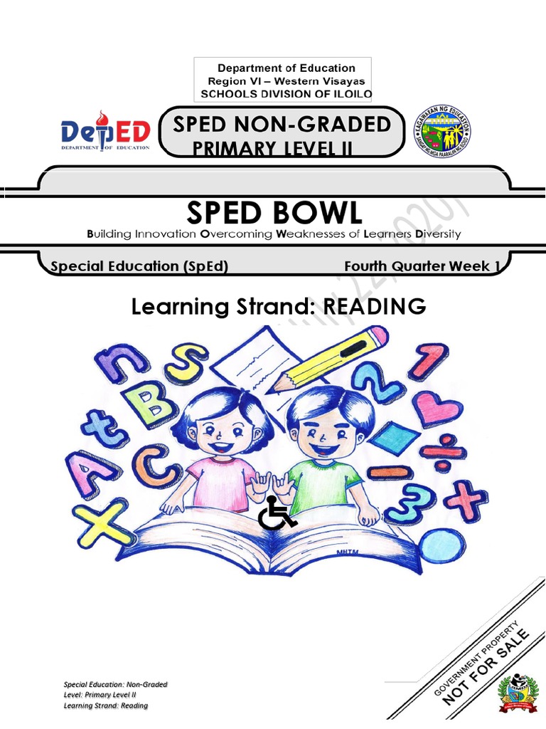 SPED - Non-Graded (Primary Level II) Reading Q4 - W1 | PDF | Pedagogy ...
