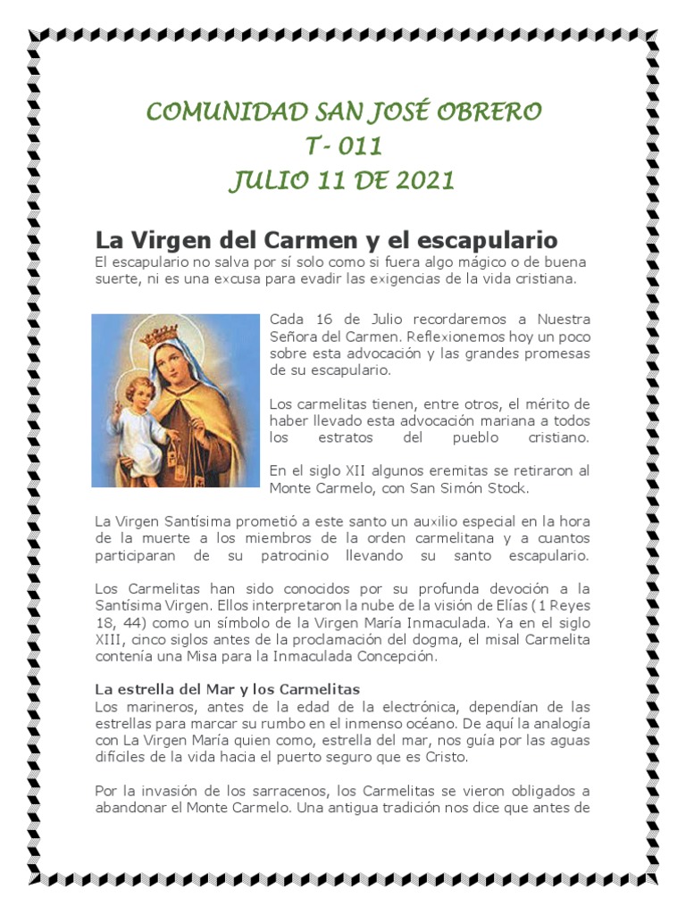 Virgen Del Carmen | PDF | María, madre de Jesús | Sacramentos