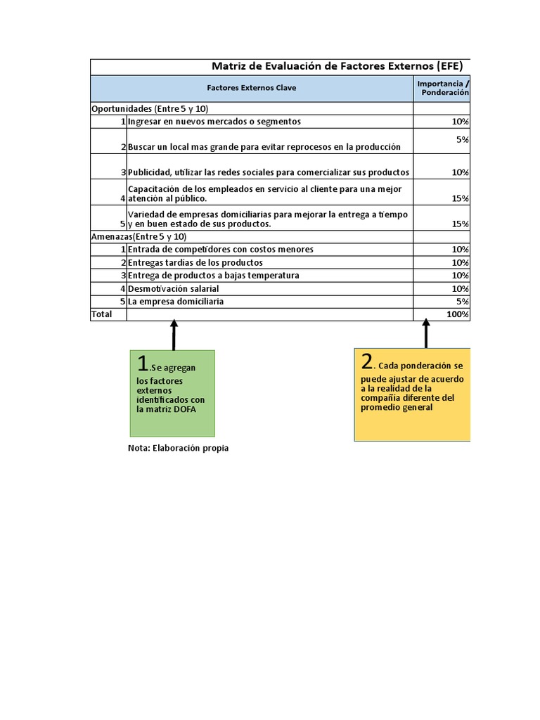 Matriz Efe Efi Milipico | PDF | Business | Economias