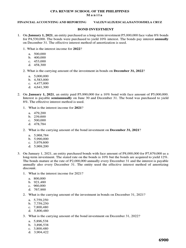 Cpa Review School of The Philippines Manila | PDF | Bonds (Finance ...