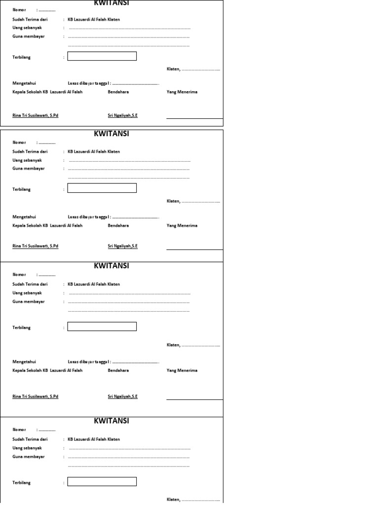 Print Kwitansi Bos | PDF