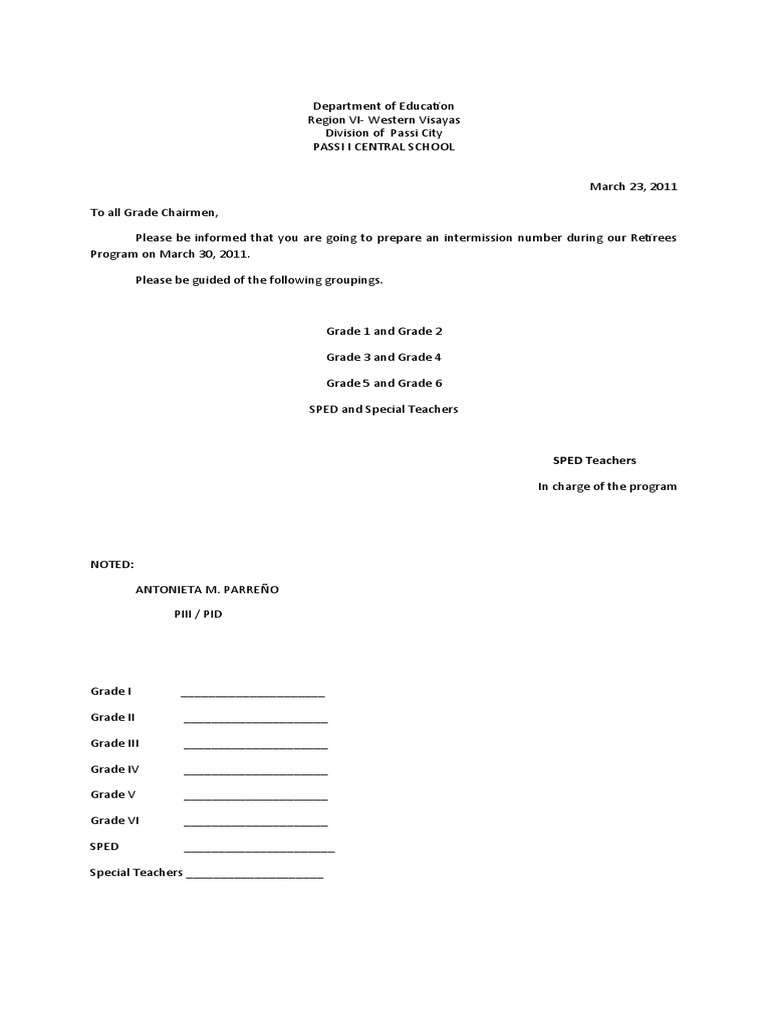 Intermission Number Guidelines for Retirees Program | PDF