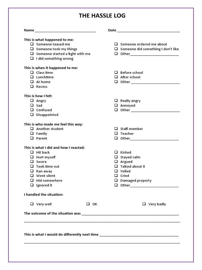 The Hassle Log | PDF