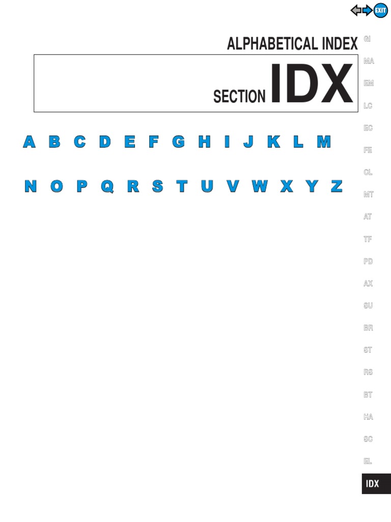 Alphabetical Index: A B C D E F G H I J K L M | PDF | Clutch | Brake